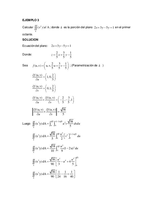 Integrales de superficie