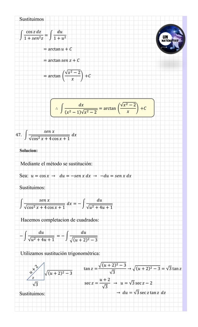 Integrales solucionario | PDF | Physics | Science