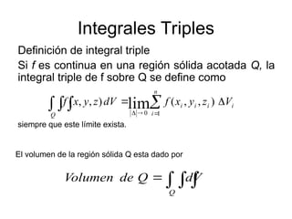 Teoria Sobre Integrales triples.powerpoint | PPT