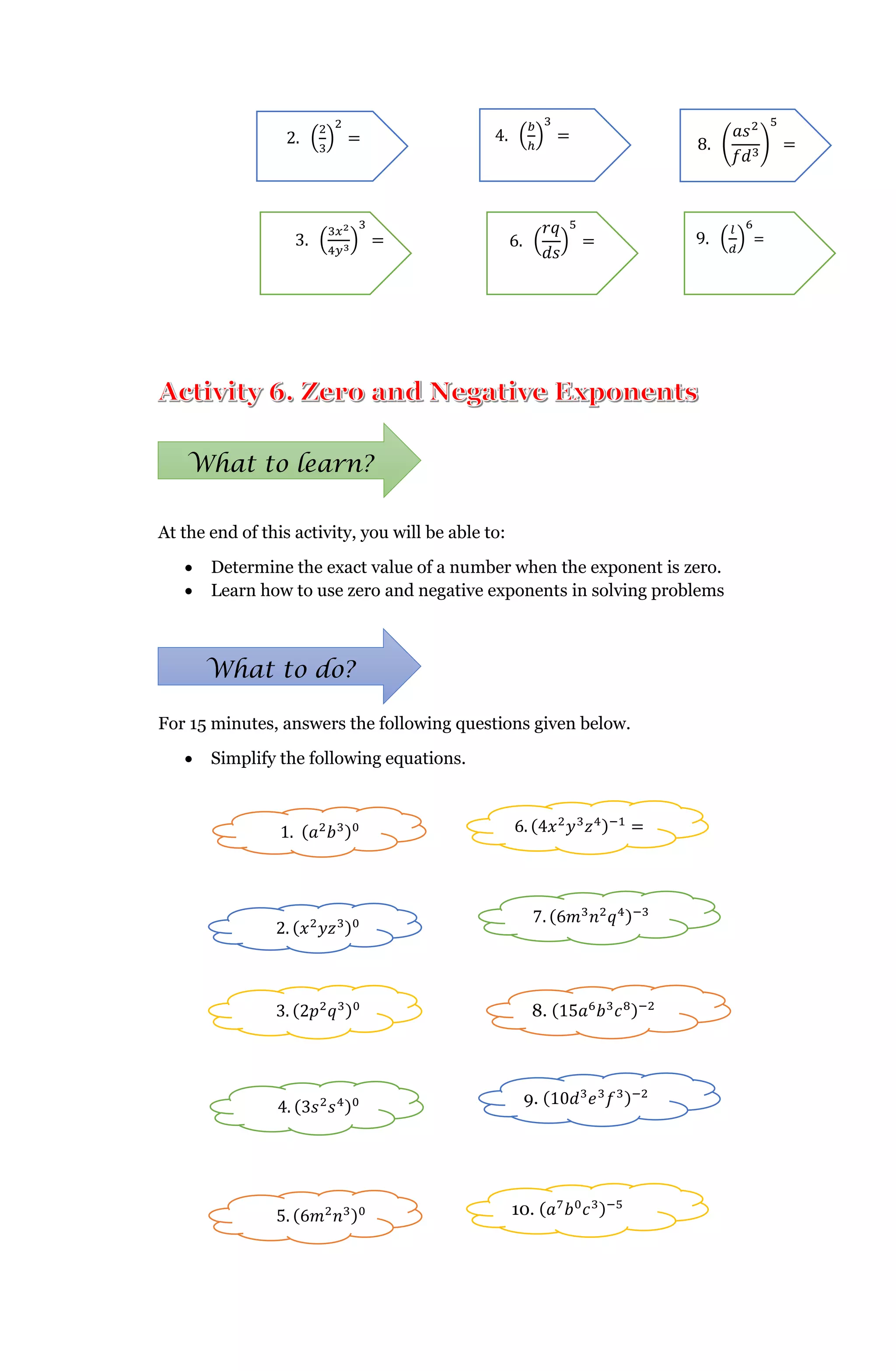 Integral exponent 1 (Instructional Material) | PDF