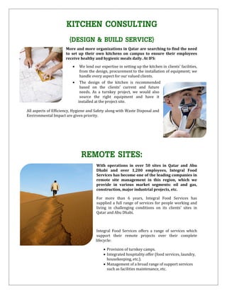 Integral Food Services W.L.L Company Profile | PDF