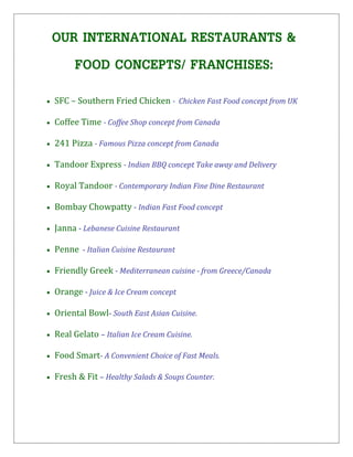 Integral Food Services W.L.L Company Profile | PDF