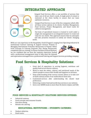 Integral Food Services W.L.L Company Profile | PDF
