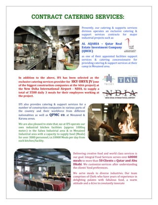 Integral Food Services W.L.L Company Profile | PDF