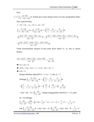 Integral fungsi rasional | PDF