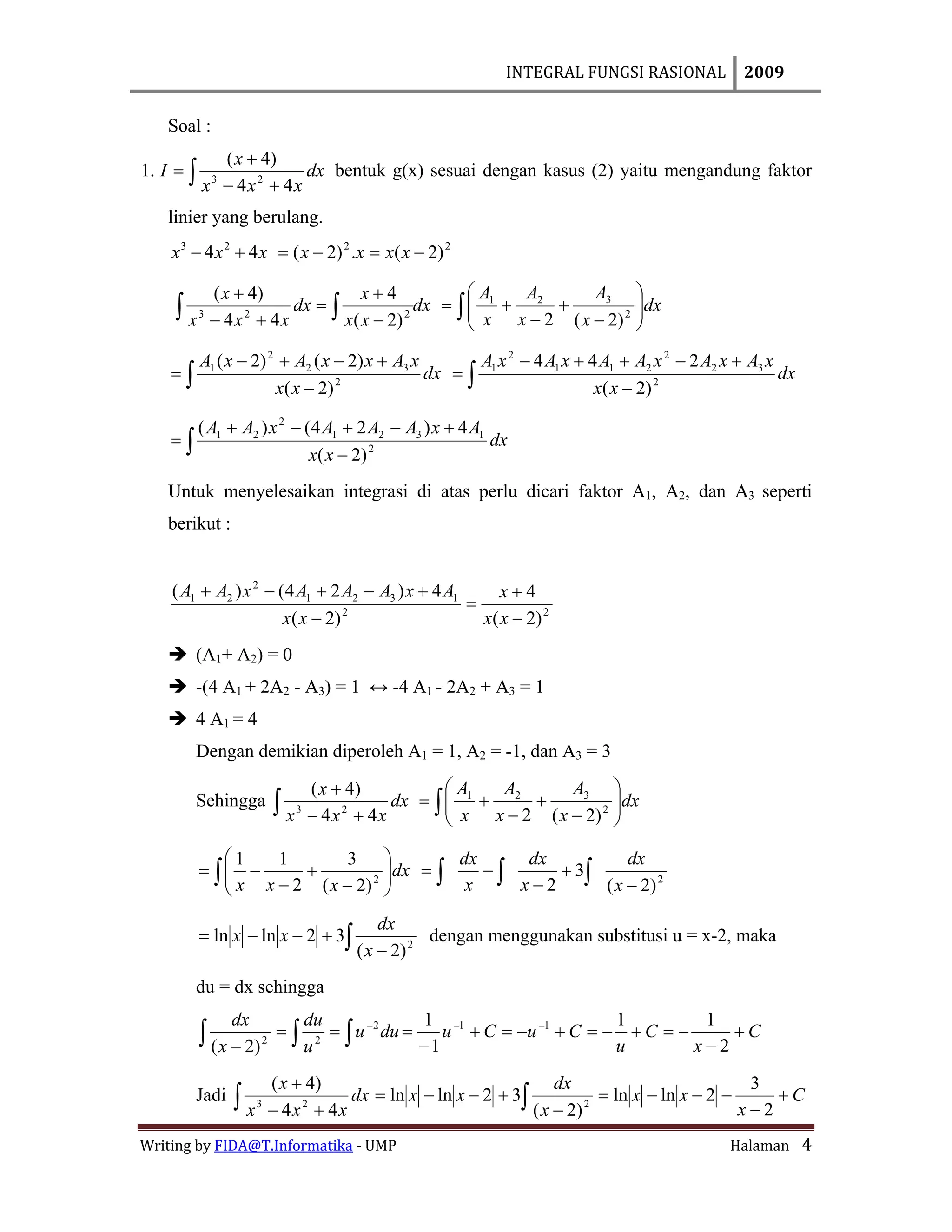 Integral fungsi rasional1 | PDF