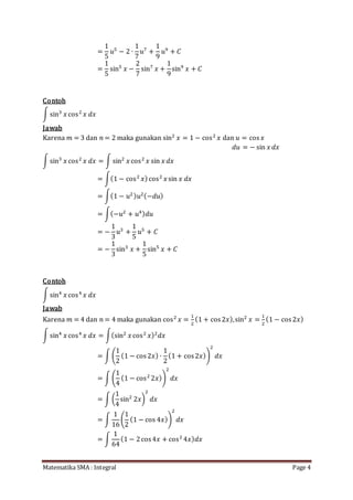 Integral Fungsi Trigonometri | DOCX