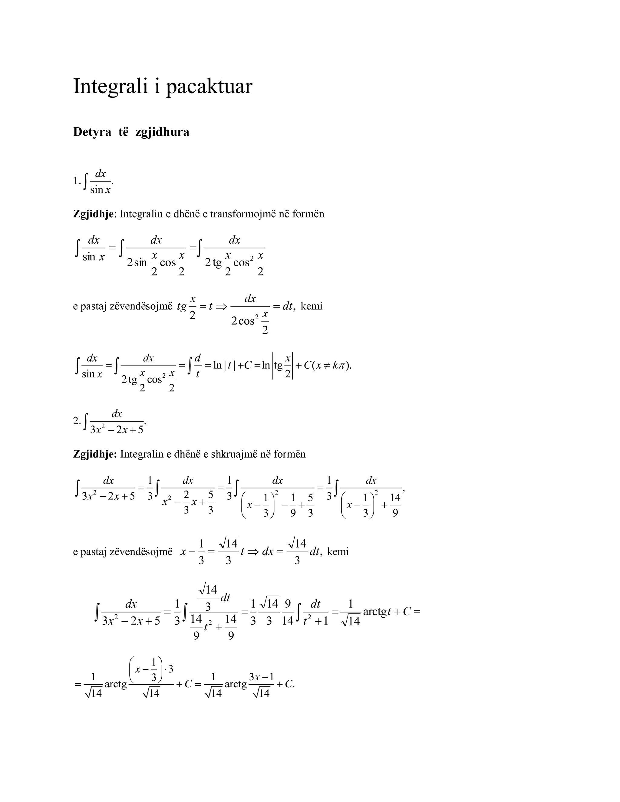 Integrali i pacaktuar - Driton Bilalli. | PDF