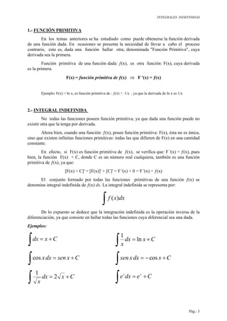 Integral indefinida | PDF