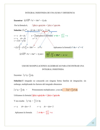 INTEGRAL INDEFINIDA Y SUS APLICACIONES | DOCX