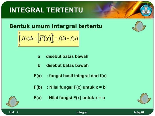 Integral tak tentu dan integral tentu.ppt