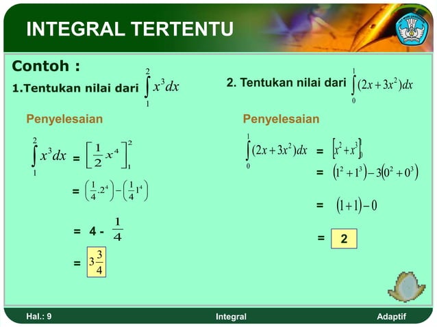 Integral tak tentu dan integral tentu.ppt