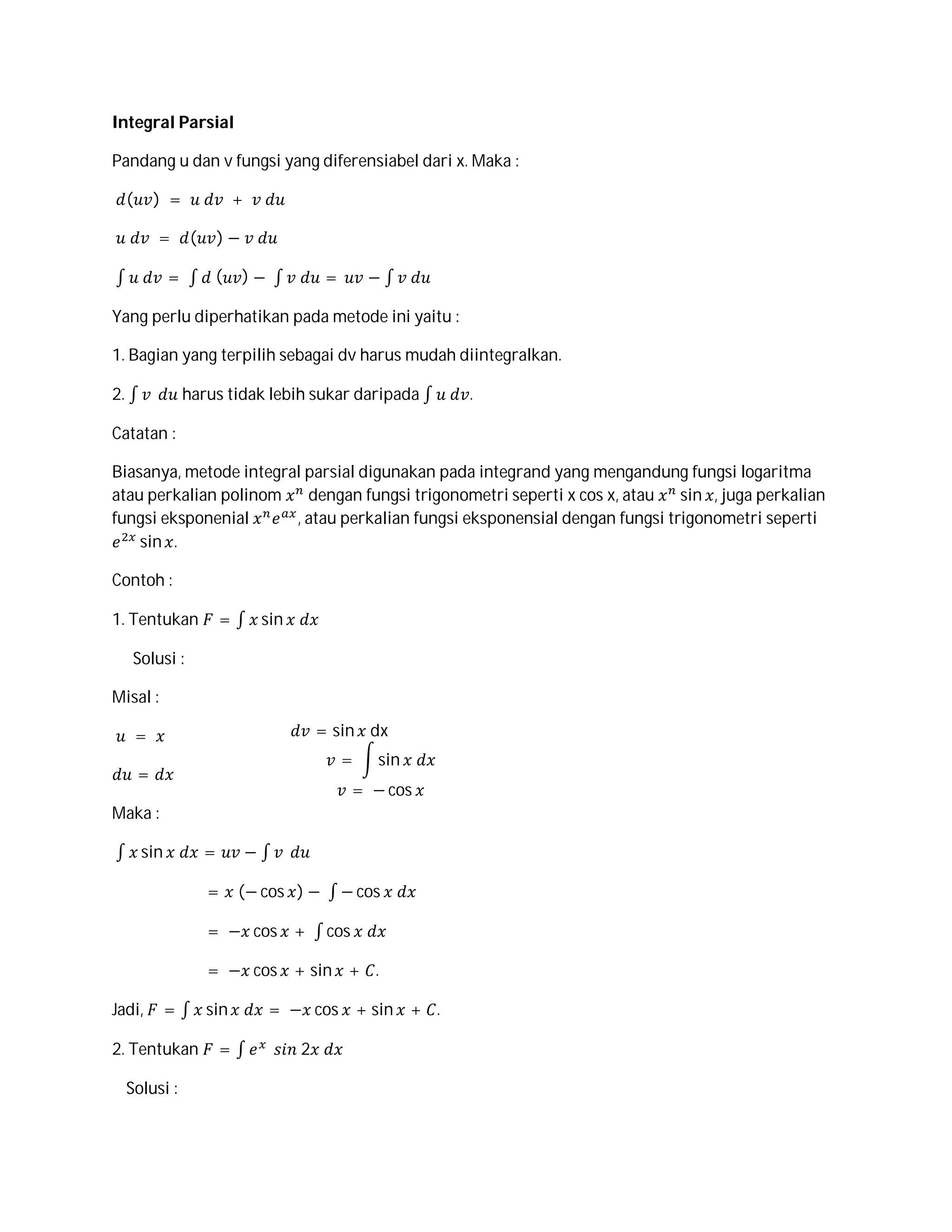 Integral parsial | PDF