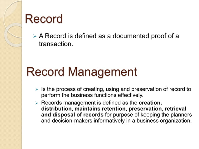 Integral records management improvement program | PPT