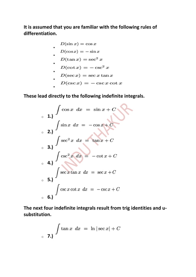 Integrals with inverse trigonometric functions | PDF