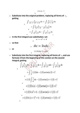 Integrals with inverse trigonometric functions | DOCX