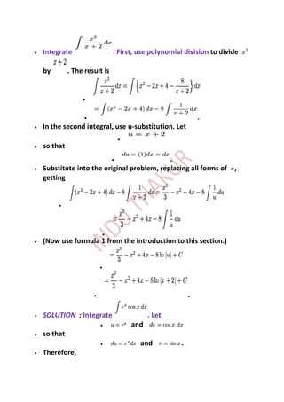 Integrals with inverse trigonometric functions | DOCX