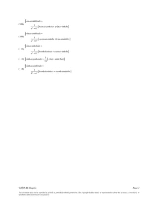 Integral table for electomagnetic | PDF