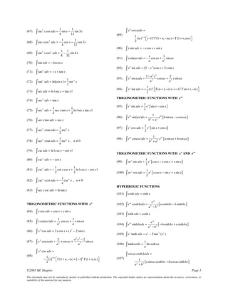 Integral table | PDF
