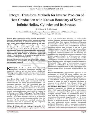Integral transform methods for inverse problem of heat conduction with ...