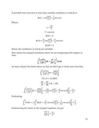 INTEGRAL TRANSFORM SOLUTION OF THE WAVE EQUATION TO SOLVE FOR HOMOGENOUS AND NON HOMOGENOUS ...
