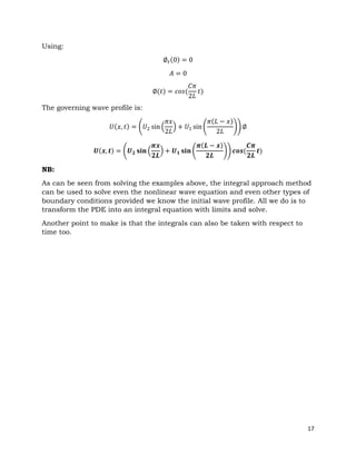 INTEGRAL TRANSFORM SOLUTION OF THE WAVE EQUATION TO SOLVE FOR ...