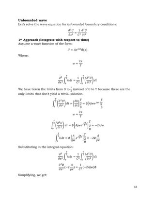 INTEGRAL TRANSFORM SOLUTION OF THE WAVE EQUATION TO SOLVE FOR ...