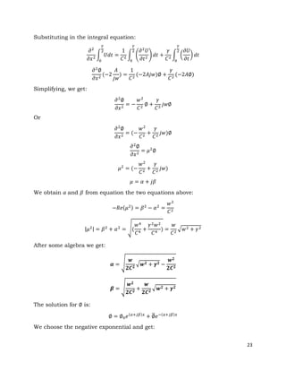 INTEGRAL TRANSFORM SOLUTION OF THE WAVE EQUATION TO SOLVE FOR ...