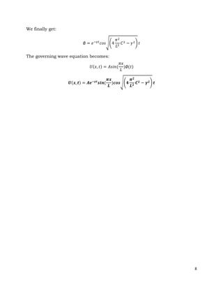 INTEGRAL TRANSFORM SOLUTION OF THE WAVE EQUATION TO SOLVE FOR ...
