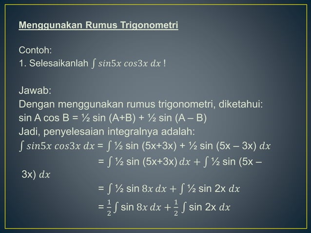 MATERI INTEGRAL TRIGONOMETRI 2_PM_12 IPA. | PPT