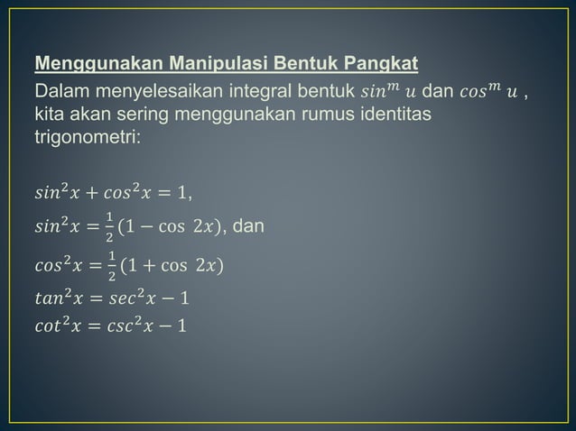 MATERI INTEGRAL TRIGONOMETRI 2_PM_12 IPA. | PPT