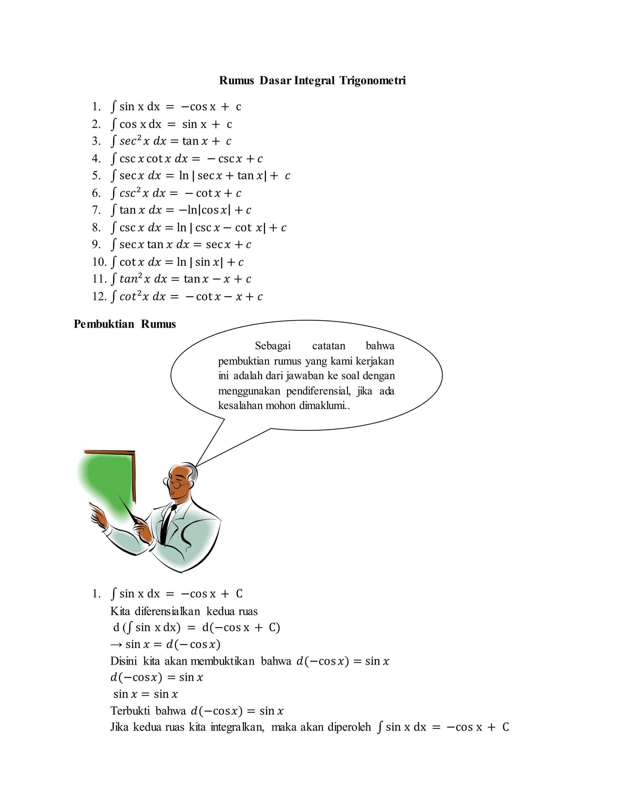 Integral trigonometri | DOCX