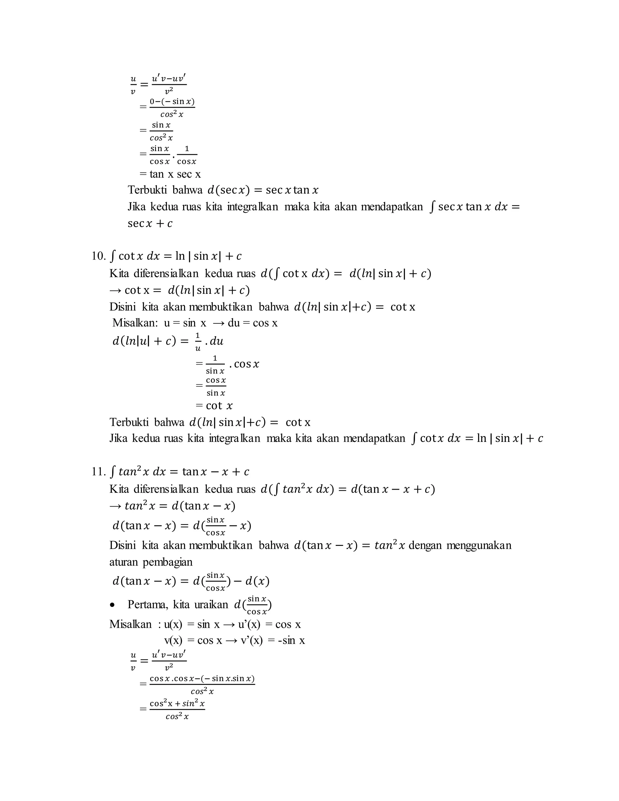 Integral trigonometri | DOCX
