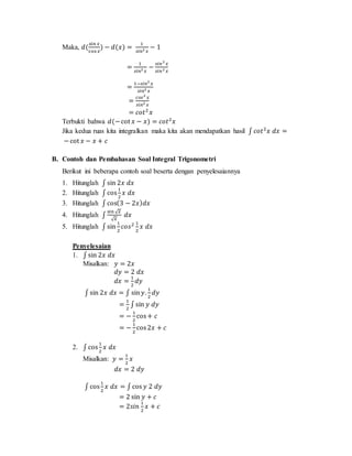 Integral trigonometri | DOCX