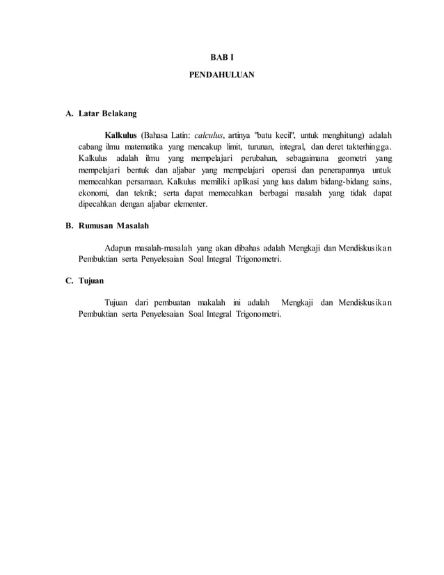 Integral trigonometri | DOCX