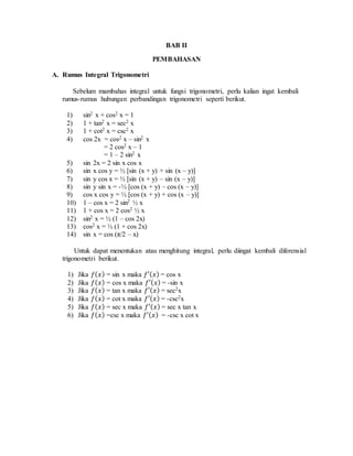Integral trigonometri | DOCX