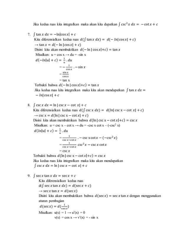 Integral trigonometri | DOCX