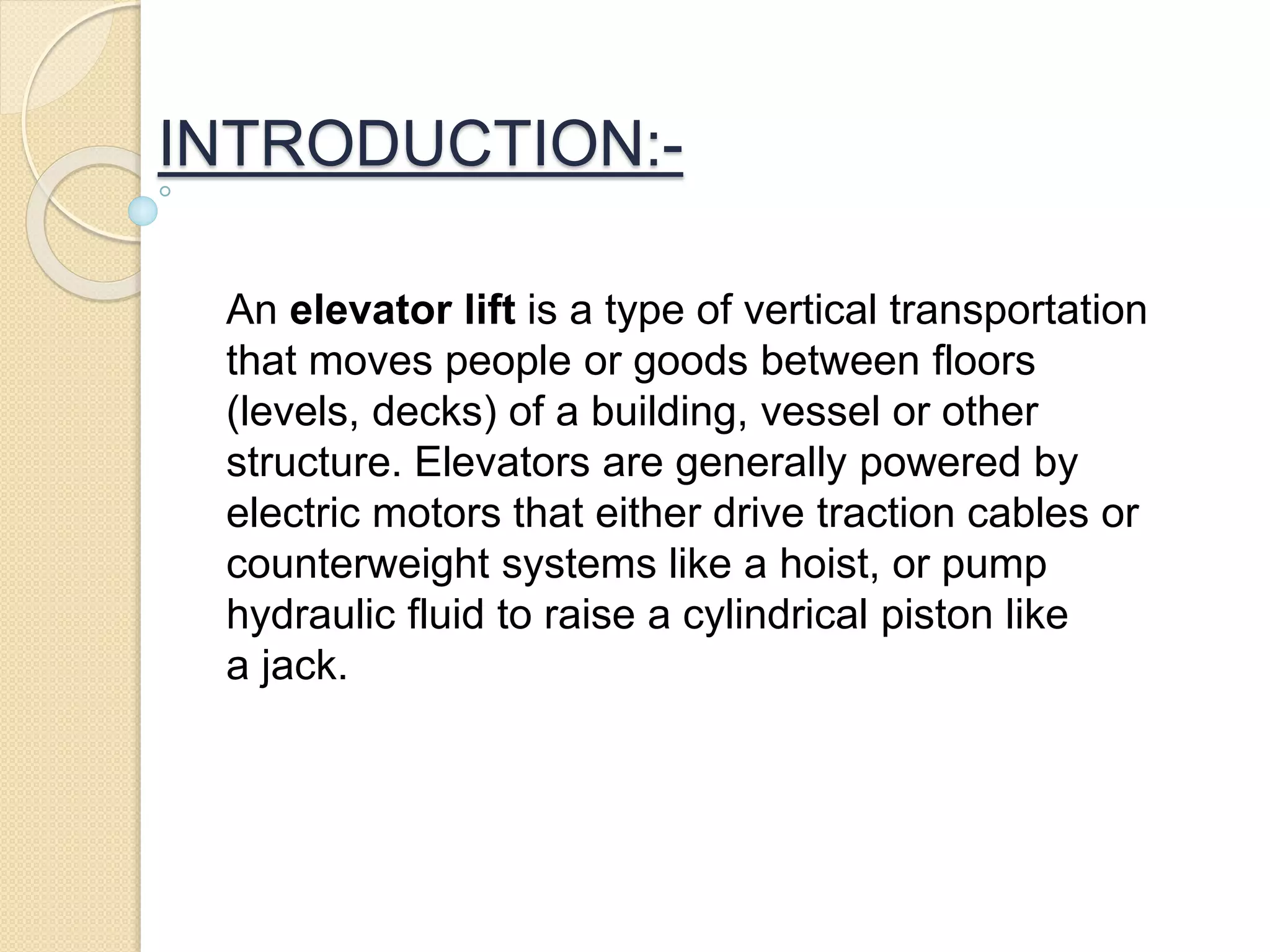 LIFT/ELEVATOR | PPTX