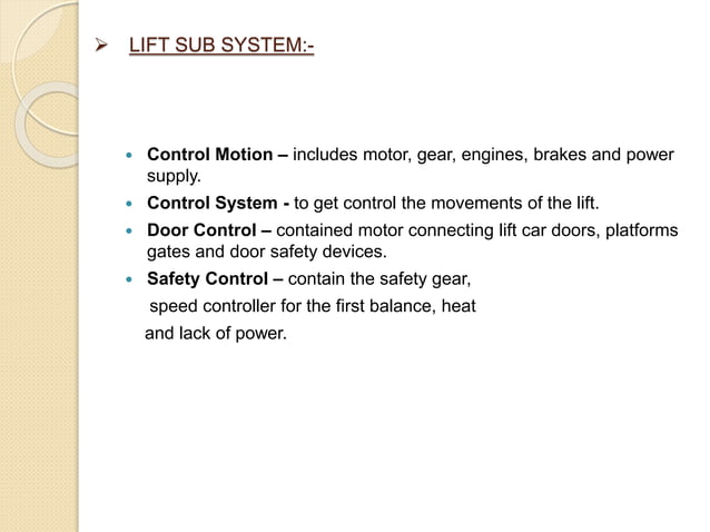 LIFT/ELEVATOR | PPTX | Technology & Computing