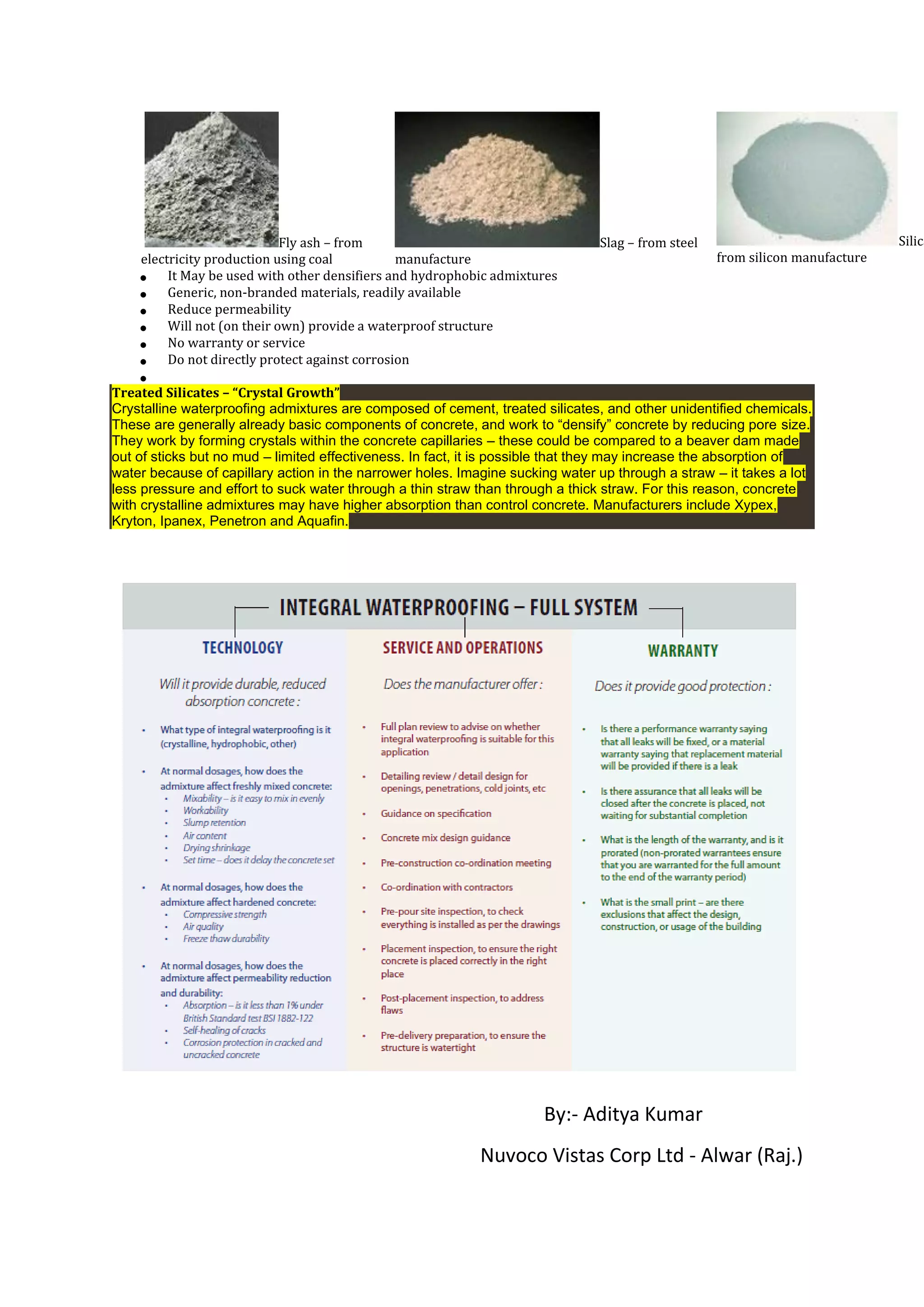 Integral water proffing mechanism | PDF