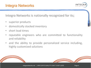 Integra Networks About | PPT