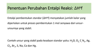 Entalpi Pembentukan Standar | PPTX
