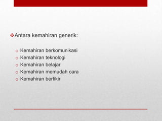 Integrasi kemahiran generik dalam p&p | PPTX