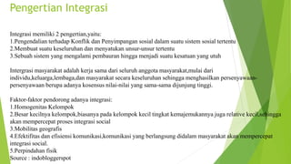Integrasi masyarakat | PPT