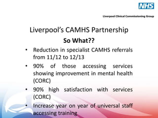 An integrated care pathway – CAMHS and counselling working together-Liverpool CAMHS partnership ...