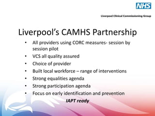 An integrated care pathway – CAMHS and counselling working together-Liverpool CAMHS partnership ...