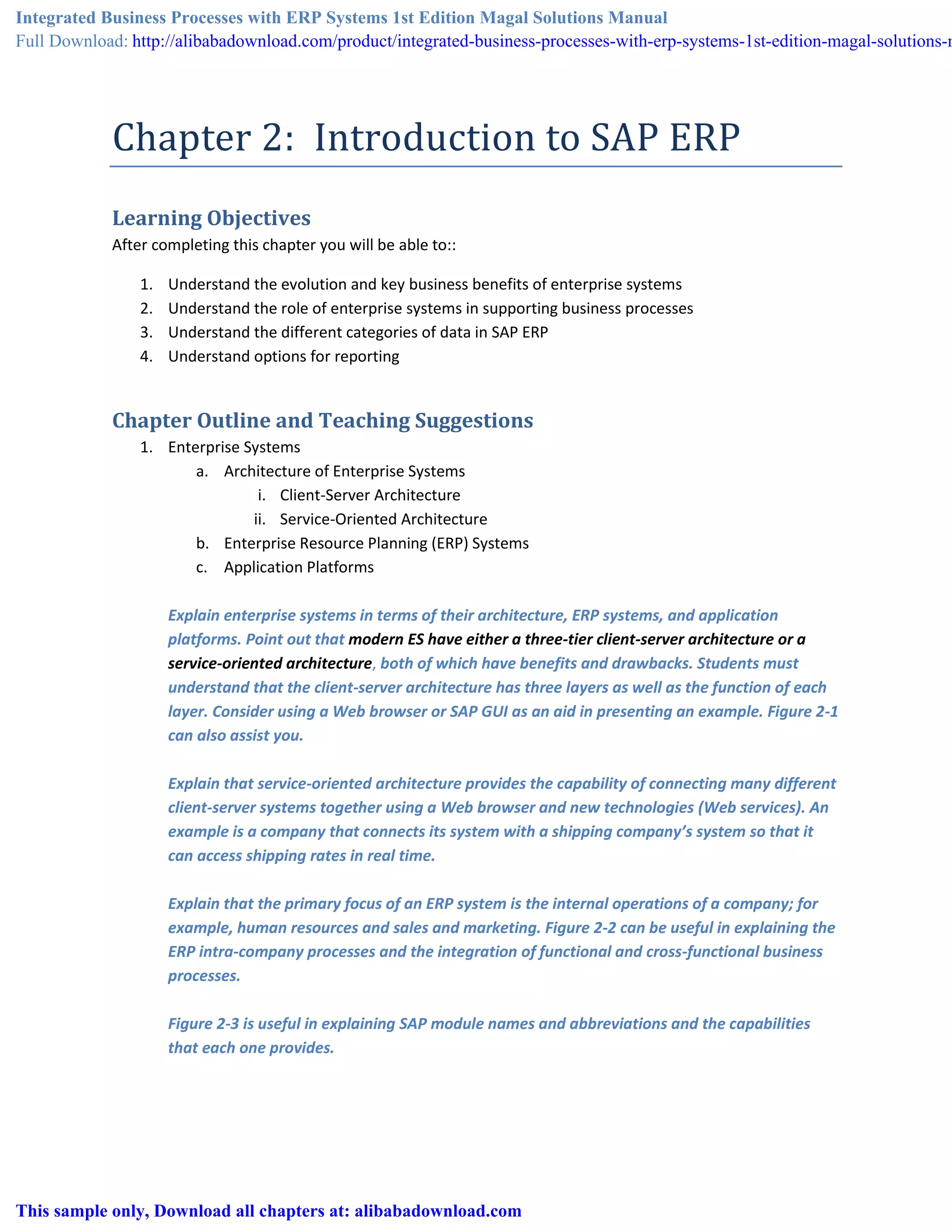 Integrated Business Processes with ERP Systems 1st Edition Magal Solutions Manual | PDF