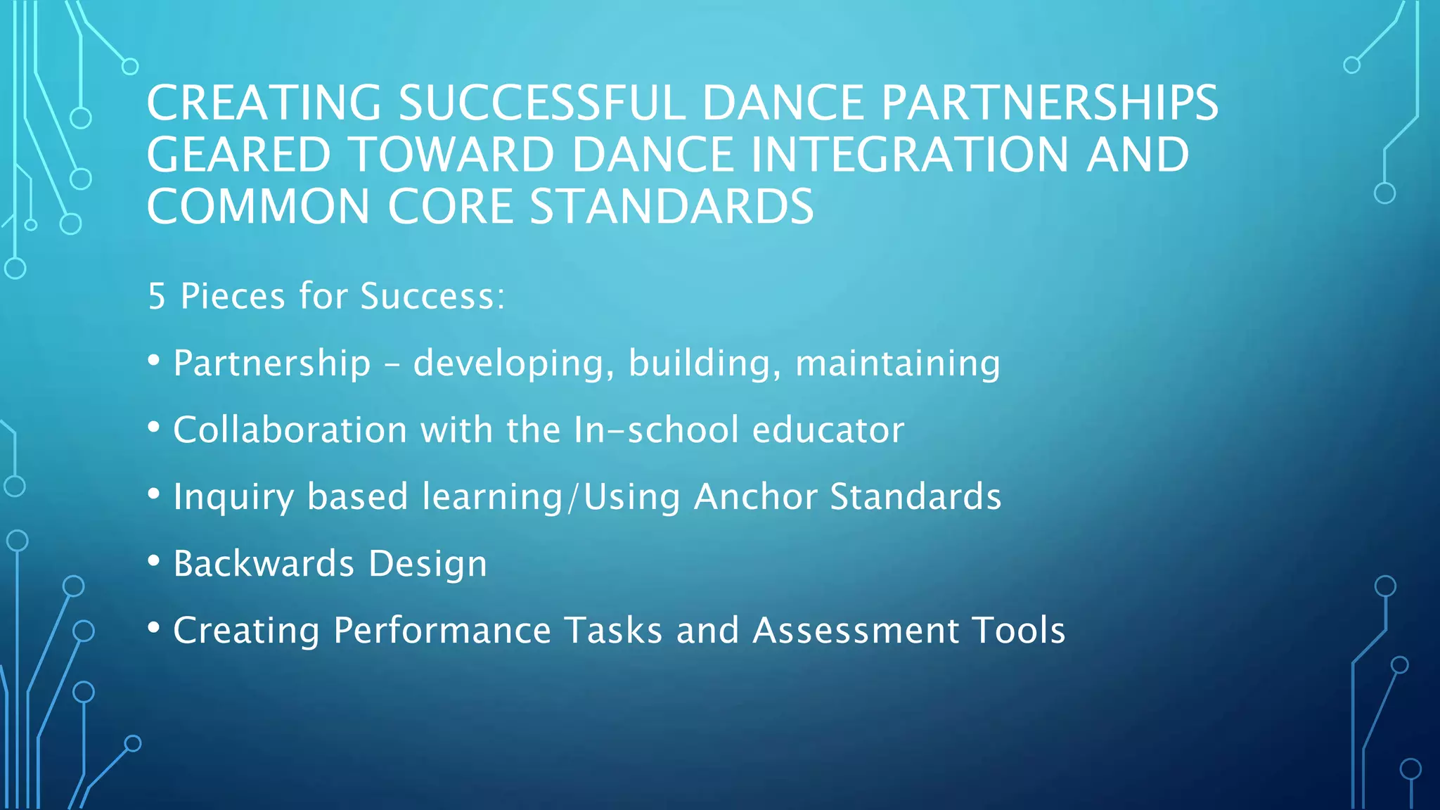Integrated dance and movement and Common Core Standards | PPTX