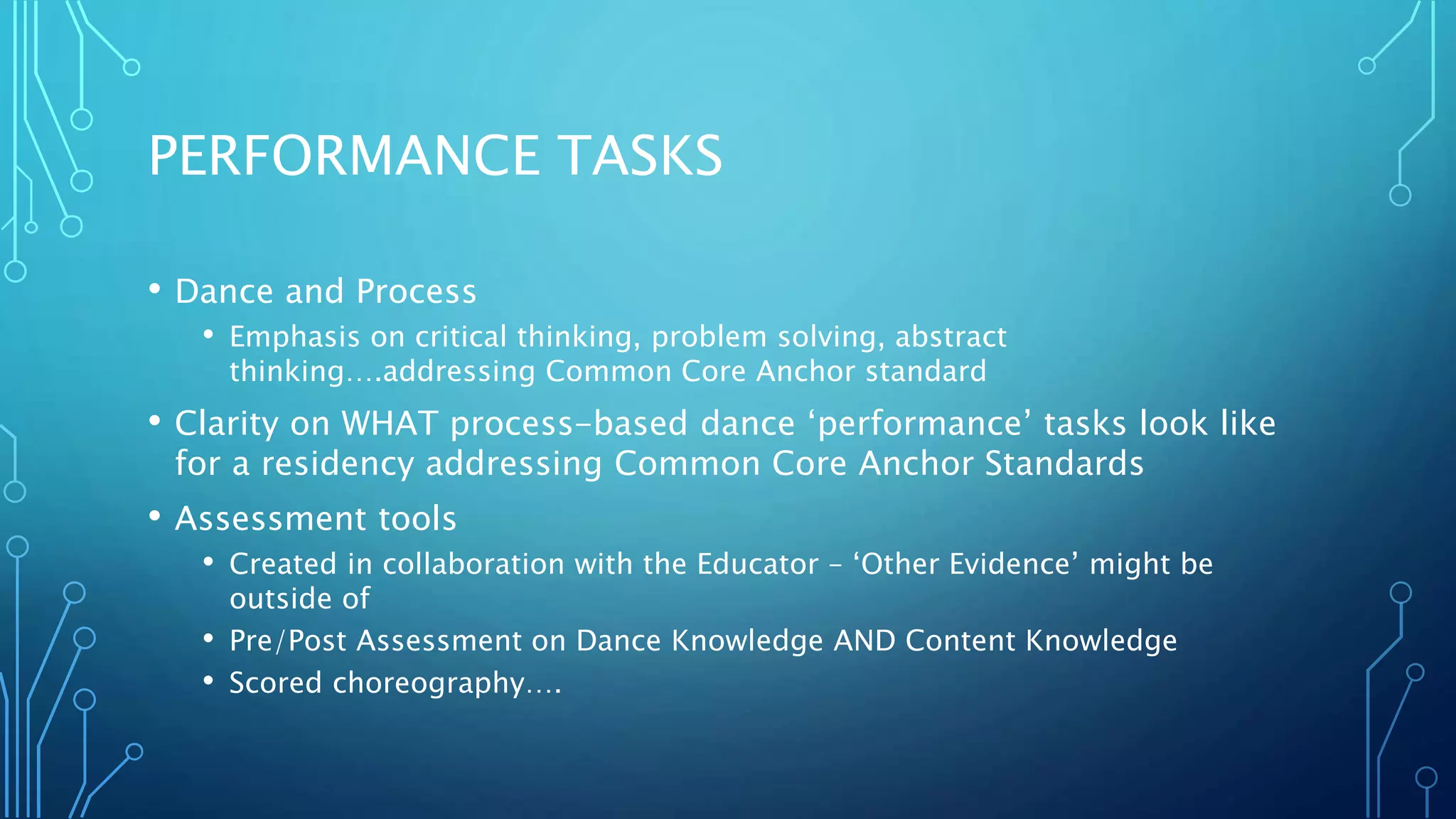 Integrated dance and movement and Common Core Standards | PPTX