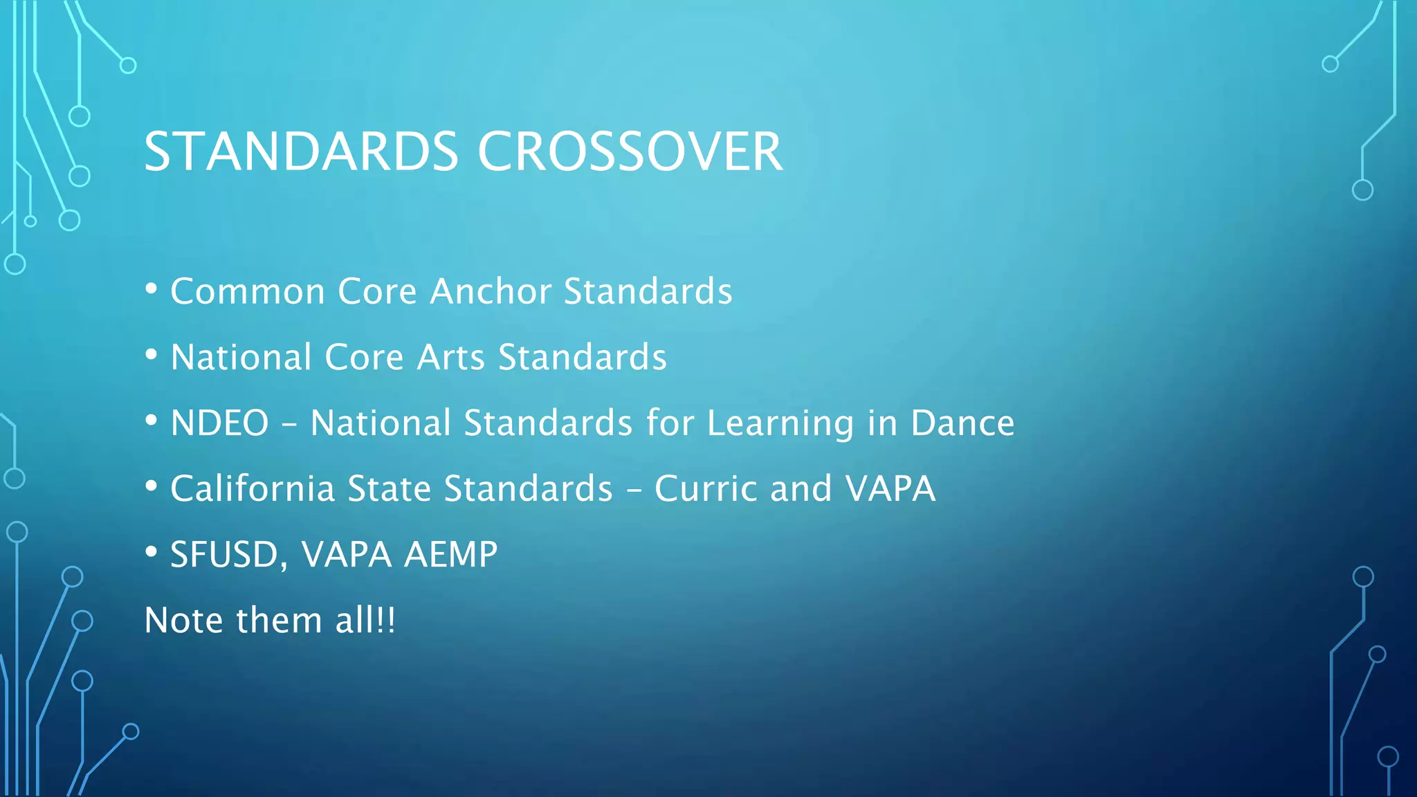 Integrated dance and movement and Common Core Standards | PPTX
